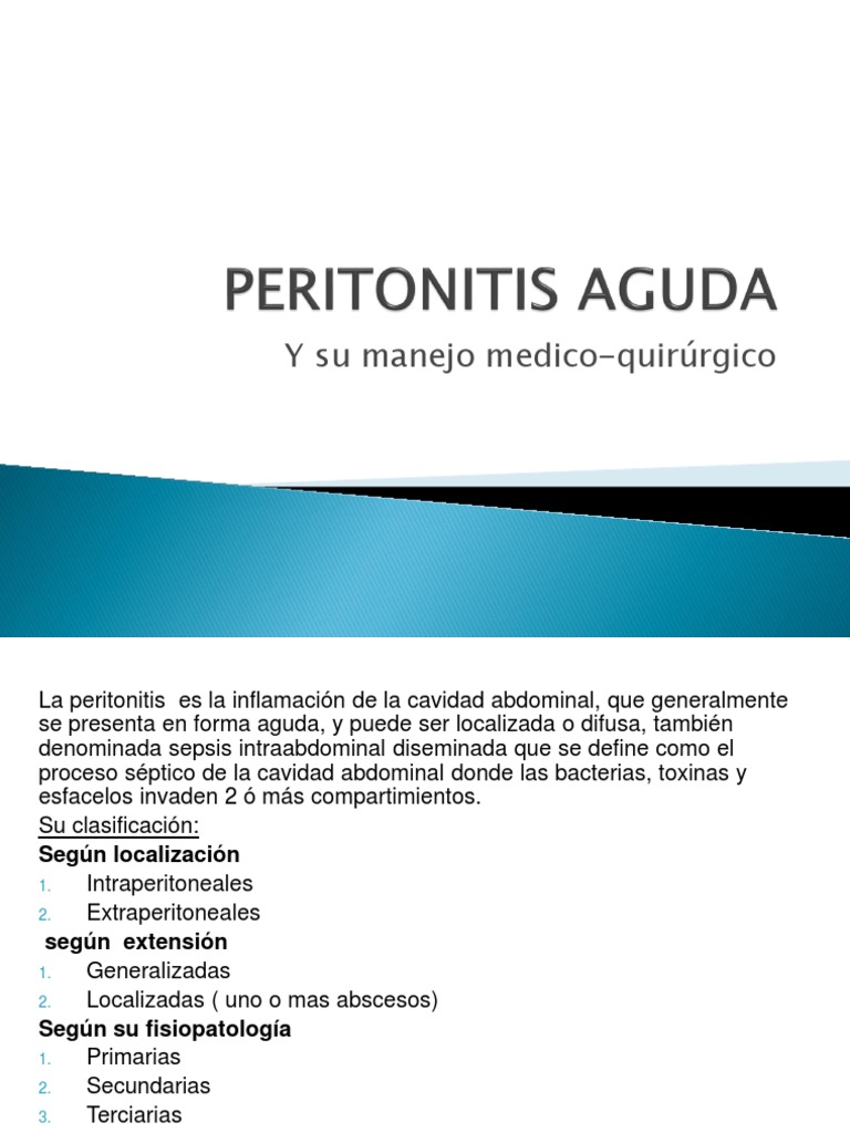 Peritonitis Aguda | PDF | Septicemia | Diagnostico medico