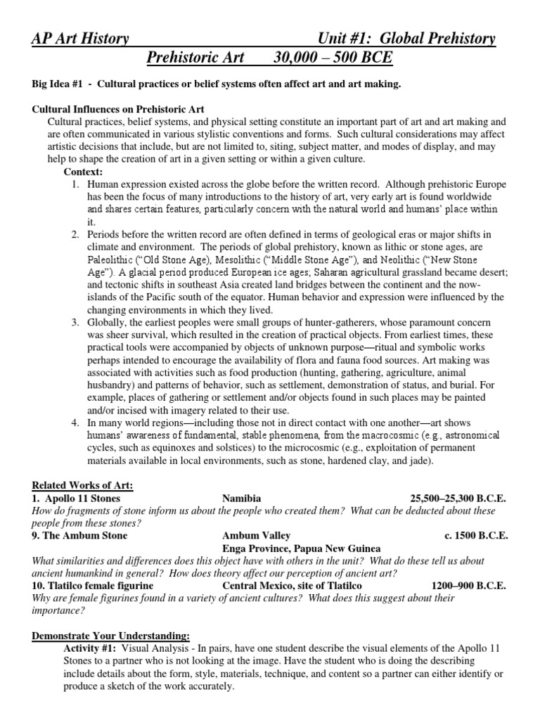 Unit 1 - Global Prehisory Unit Plan | PDF | Stone Age | Paleolithic