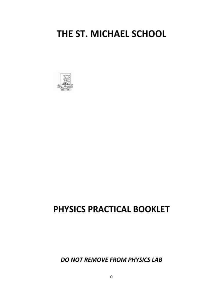 Physics Practical Experiments Guide | PDF | Lens (Optics) | Electrical ...