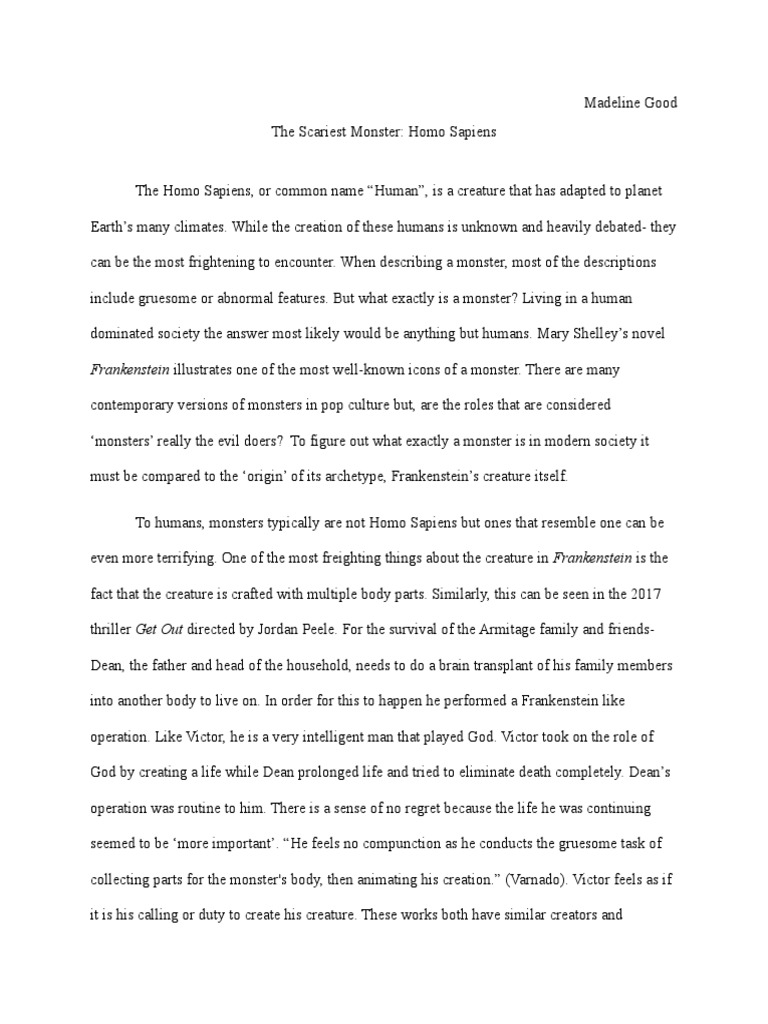 Horror Research Paper 1 | PDF | Monsters | Frankenstein