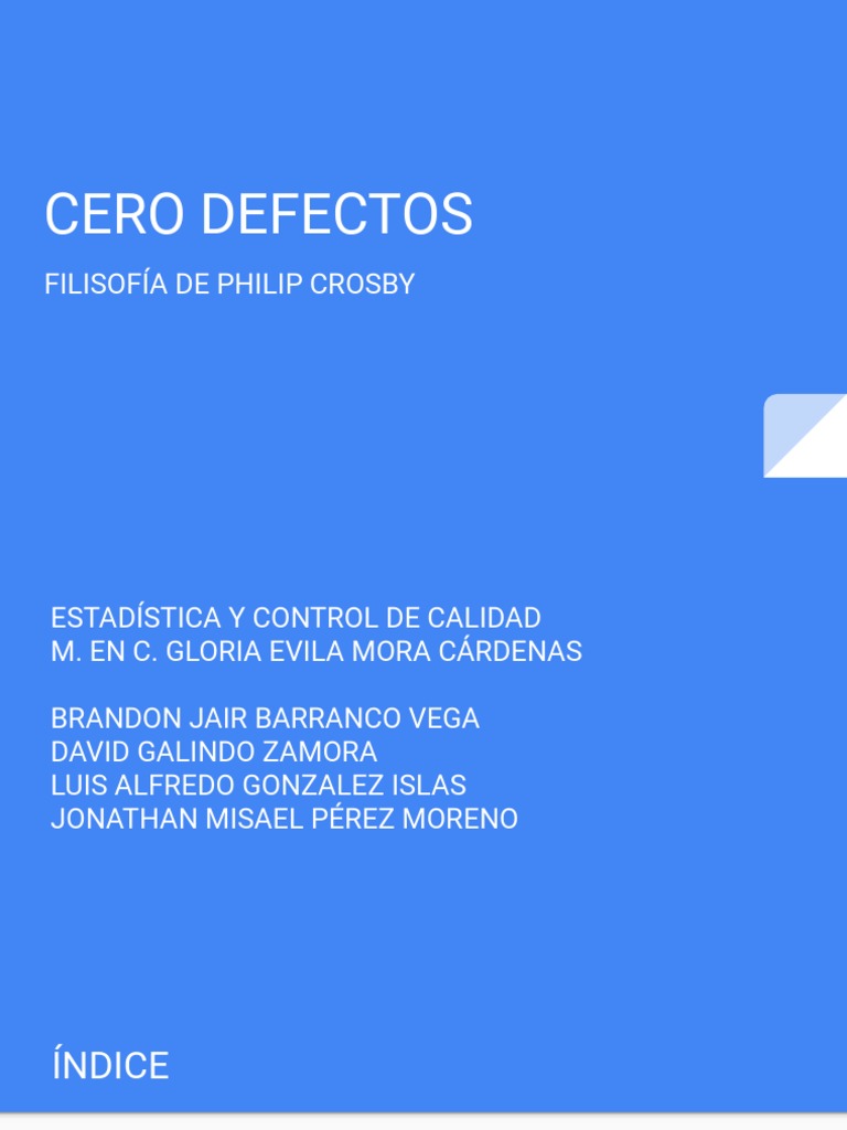 Cero Defectos, Phill Crosby | PDF | Agitación
