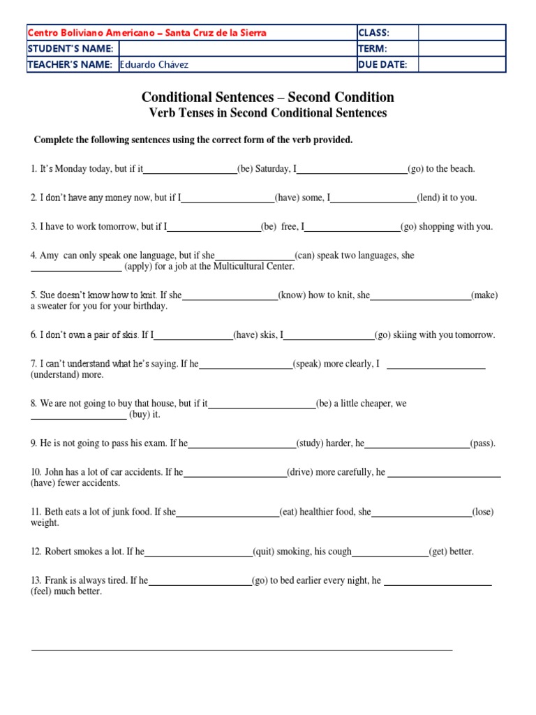 Cba Worksheet - Second Conditional | PDF | Languages | Language Arts ...
