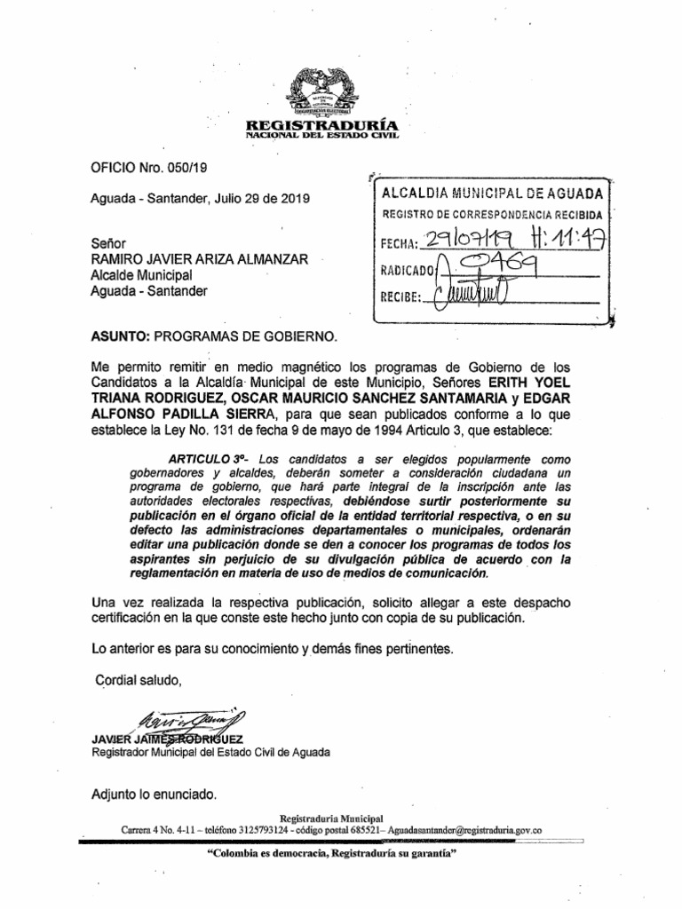 Oficio Programas de Gobierno | PDF | Derecho