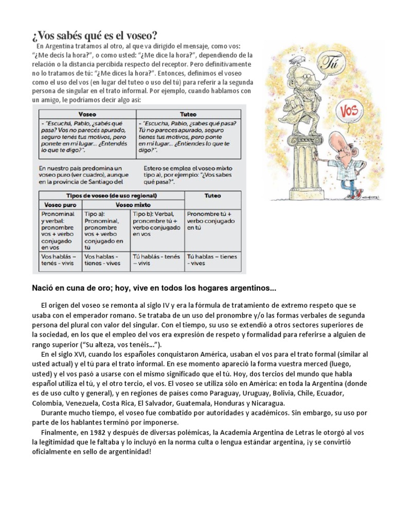 Vos Sabés Qué Es El Voseo | PDF