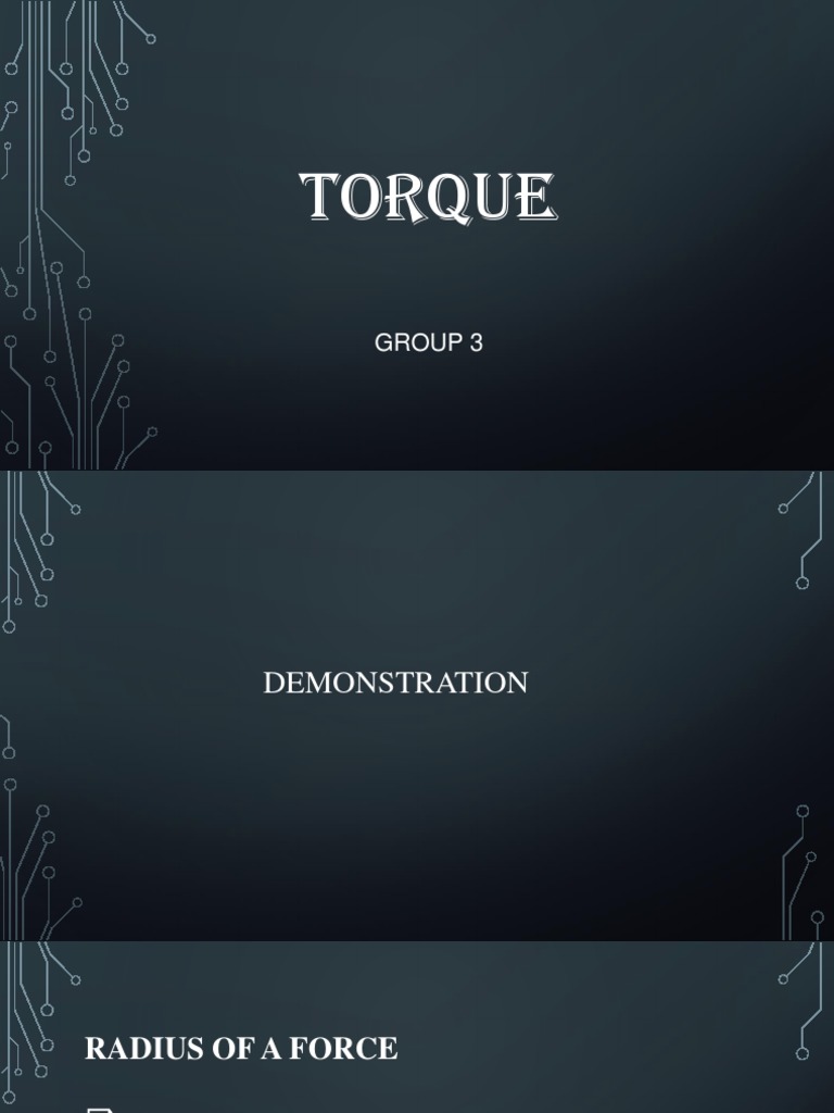 Torque: Group 3 | PDF | Rotation Around A Fixed Axis | Torque