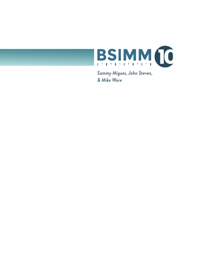 BSIMM10: Software Security Maturity Model | PDF | Information Security ...
