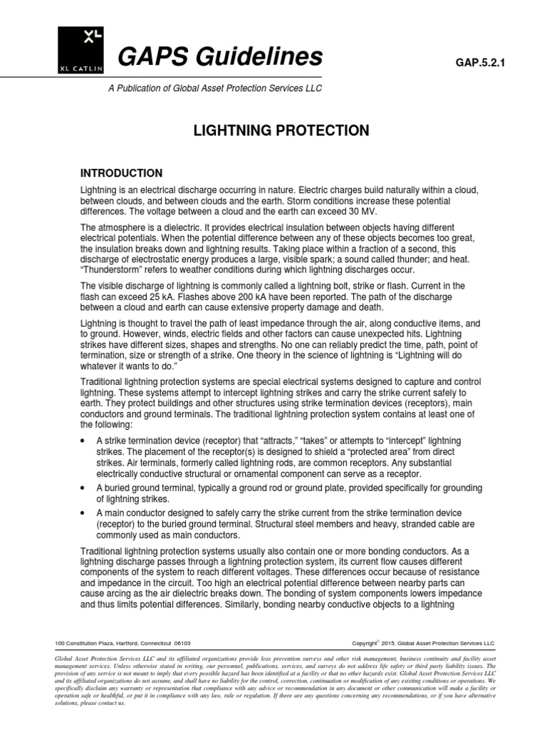 GAPS Guidelines: Lightning Protection | PDF | Lightning | Electricity