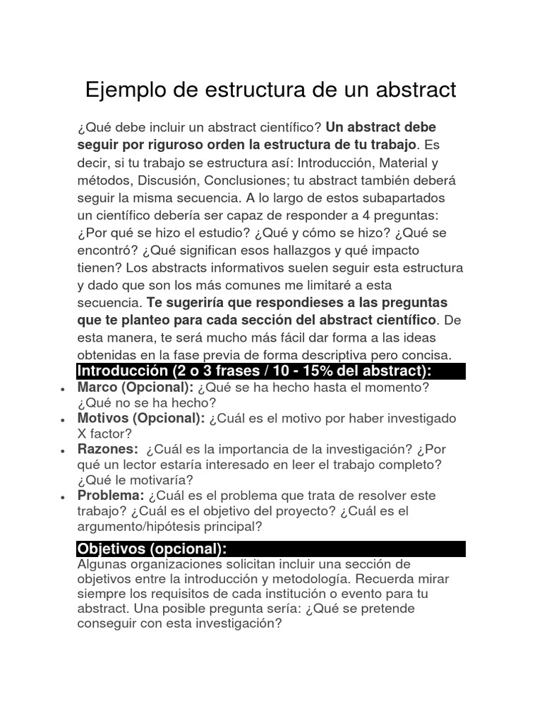 Ejemplo de Abstract | PDF | Sumario abstracto) | Estadísticas