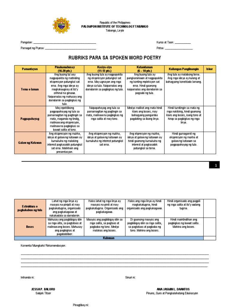 Broadcasting Rubrics | PDF