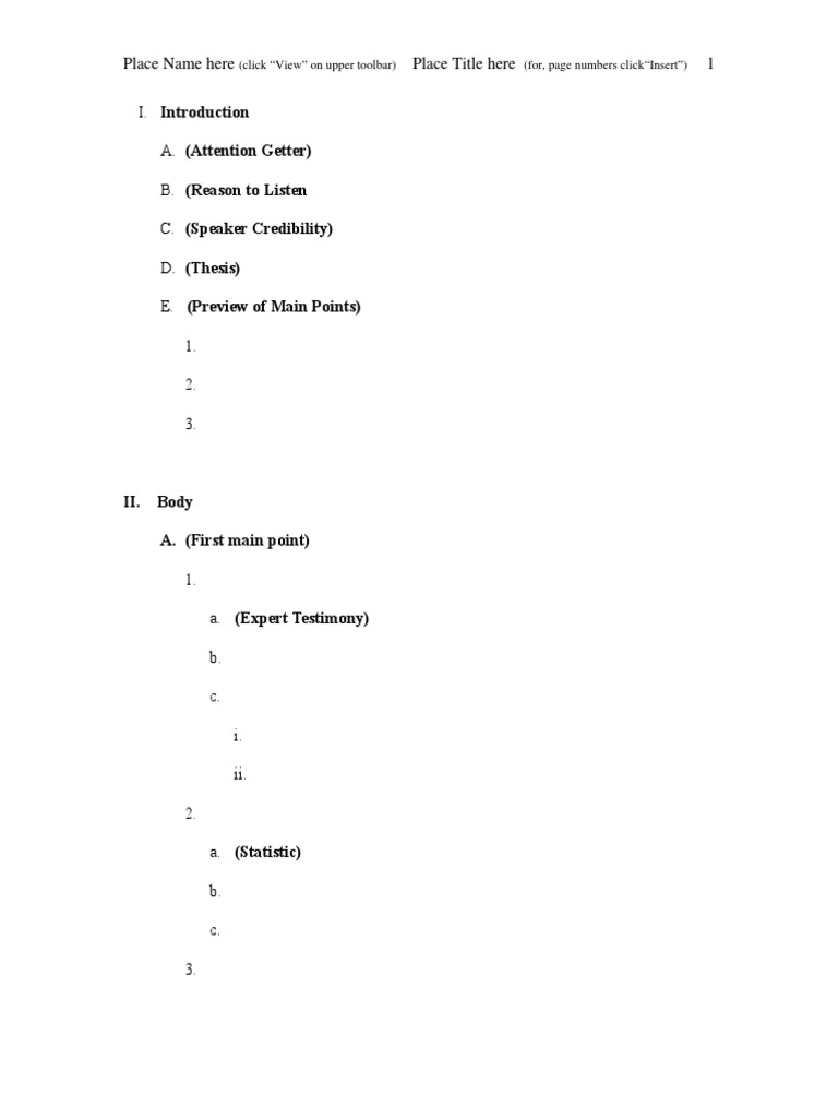 Informative Outline Template | PDF