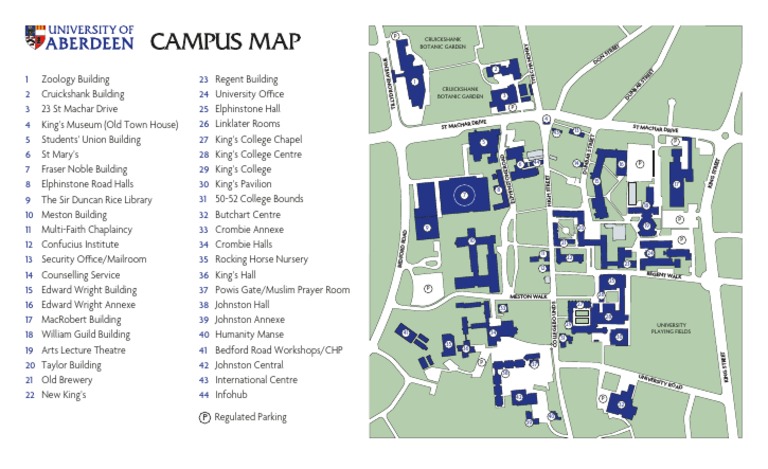 Old Aberdeen Campus Map