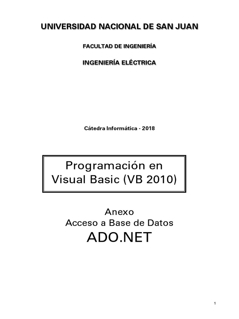 Programación en Visual Basic (VB 2010) : Anexo Acceso A Base de Datos ...