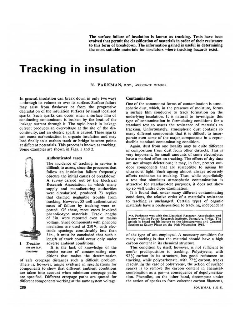 Electrical Tracking | PDF | Communications Satellite | Insulator ...