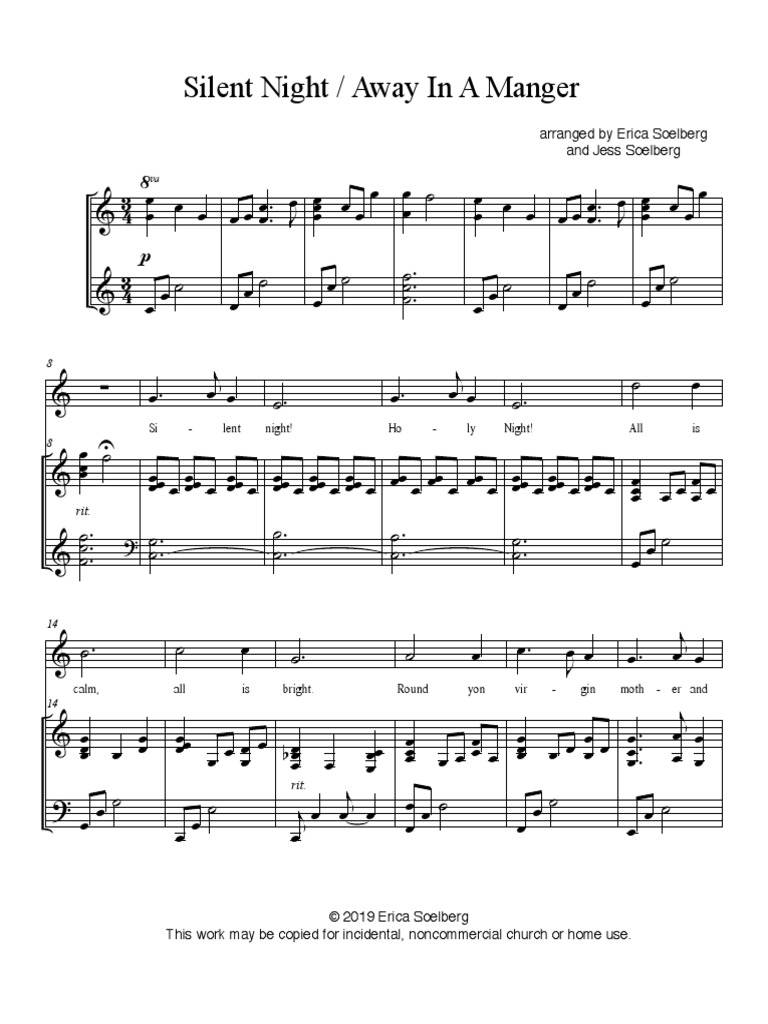 silent night away in a manger medley