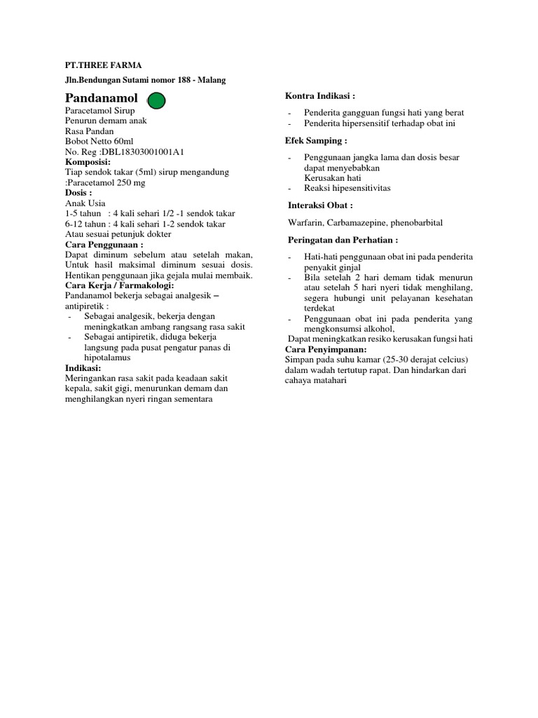 Brosur Paracetamol | PDF