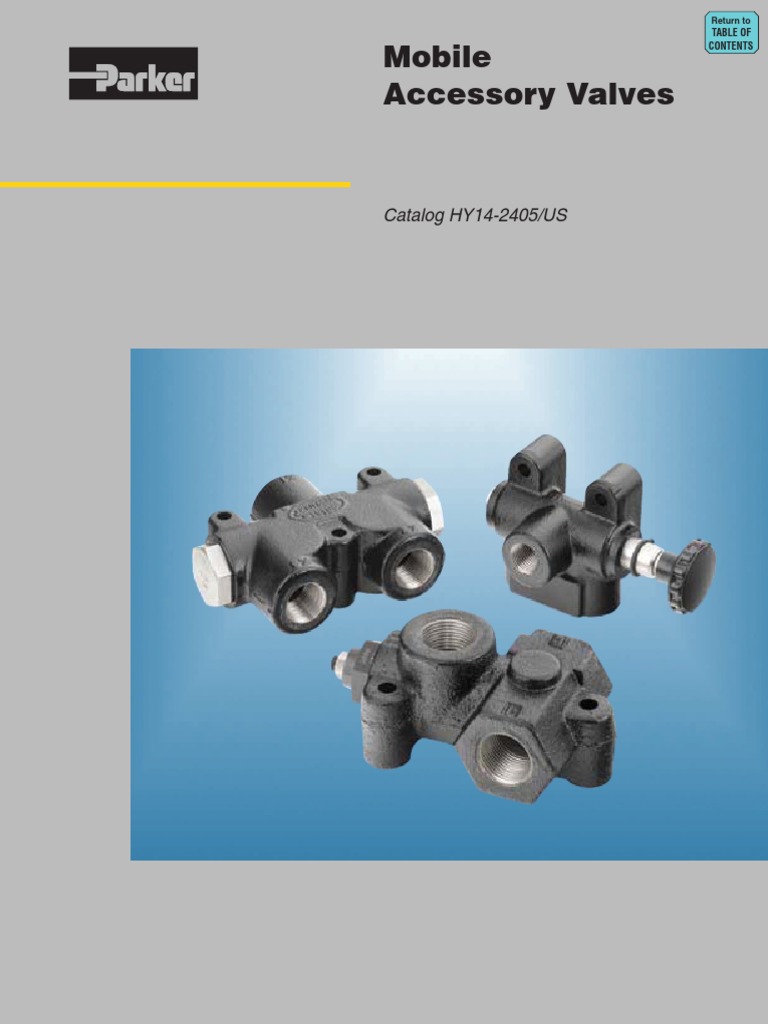 Mobile Accessory Valves: Catalog HY14-2405/US | PDF | Valve ...