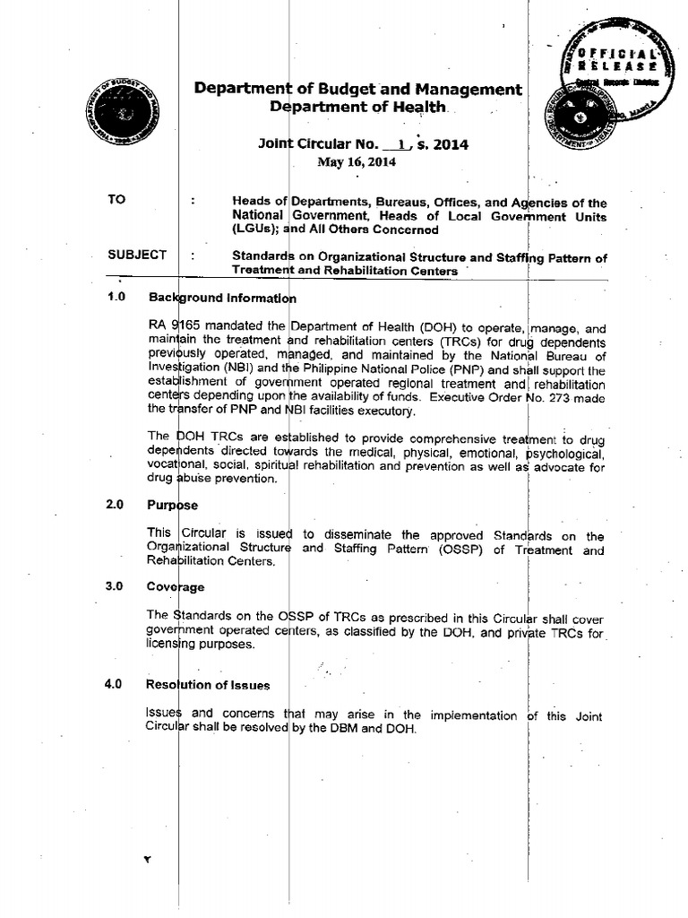 Doh Standard Staffing JCNo.1 - DOH-DBM - 05162014 | PDF
