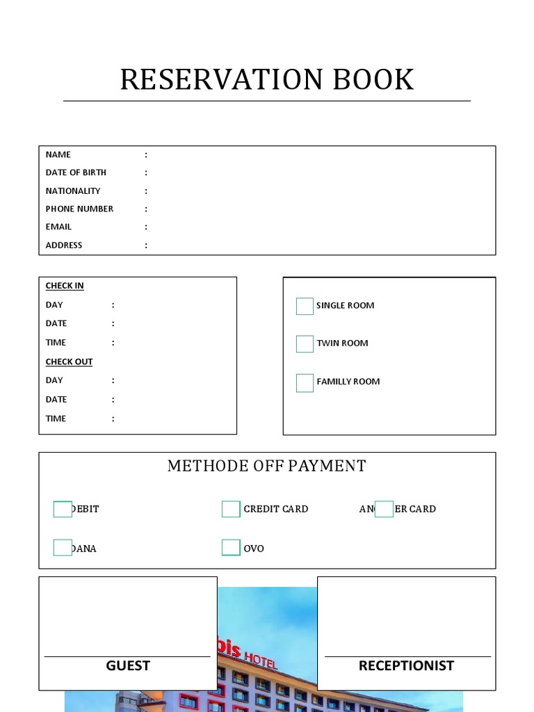 Reservation Book: Methode Off Payment | PDF