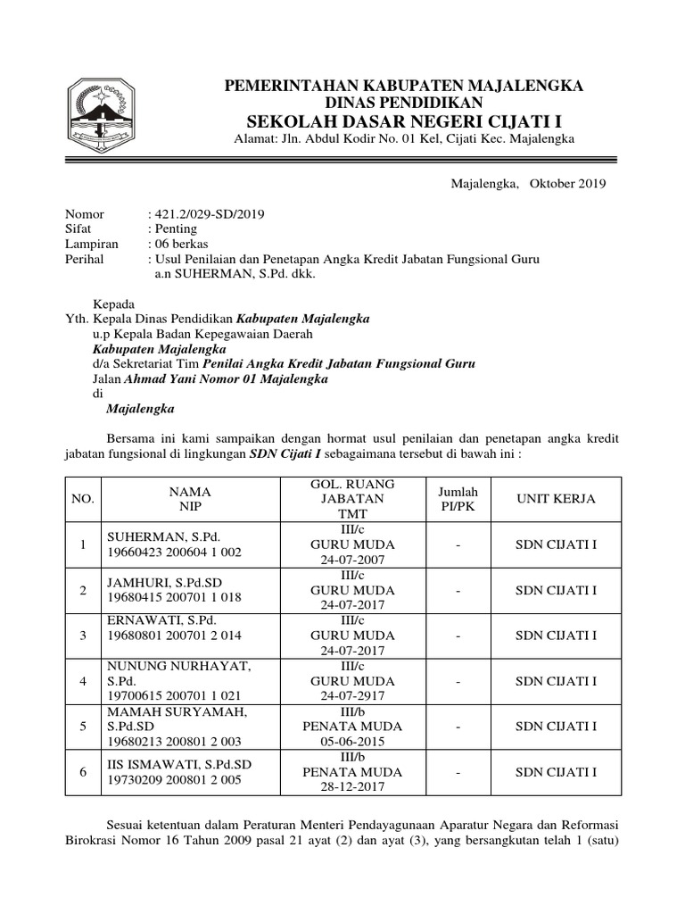 Nominatif Dupak 2019 | PDF