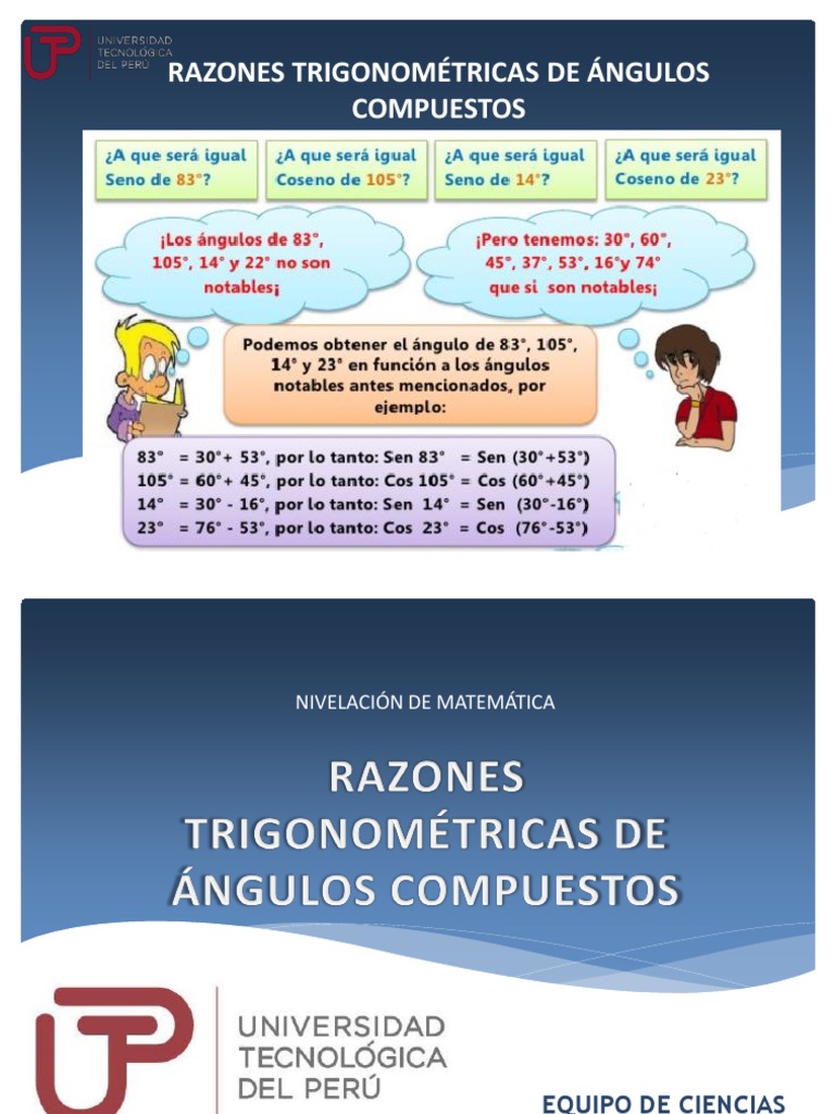 17 Razones Trigonometricos de Angulos Compuestos | PDF | Trigonometría | Funciones trigonométricas