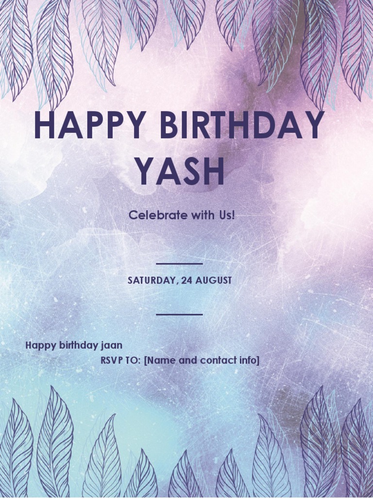 Happy Birthday Yash | PDF