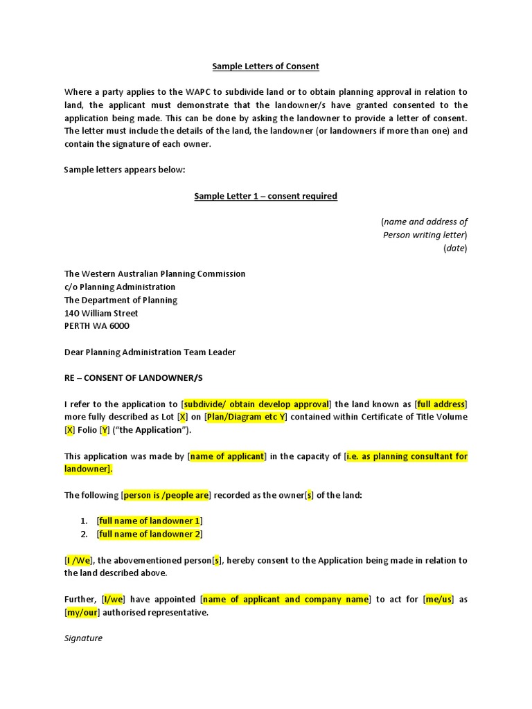 Letters of Consent for Land Use | PDF | Virtue | Public Law
