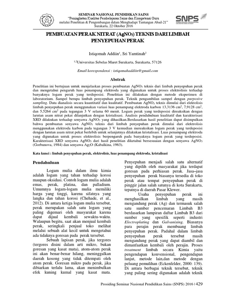 ID Pembuatan Perak Nitrat Agno3 Teknis Dari PDF | PDF