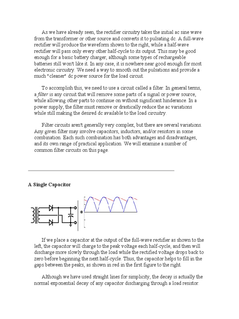 RC Filter | PDF | Rectifier | Electrical Network