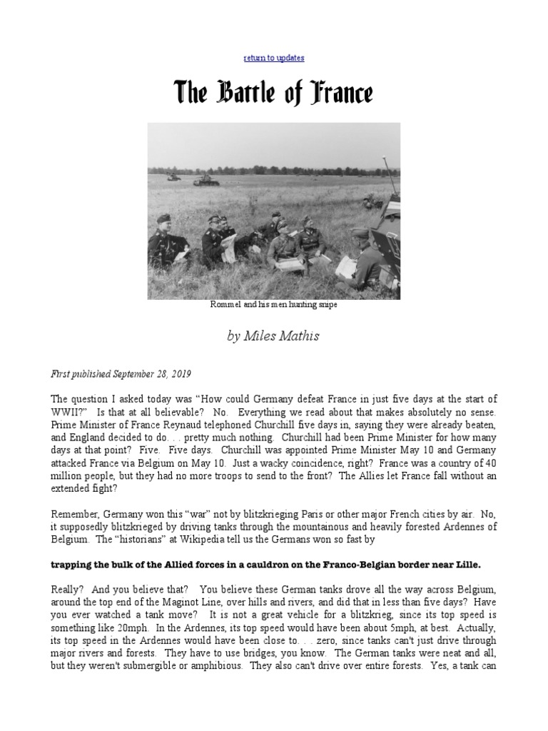 The Battle of France by Miles Mathis | PDF | Military | Military Science