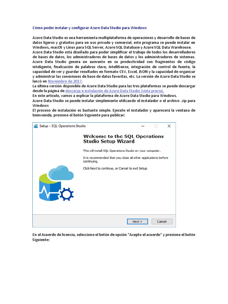 Cómo Poder Instalar y Configurar Azure Data Studio para Windows | PDF ...