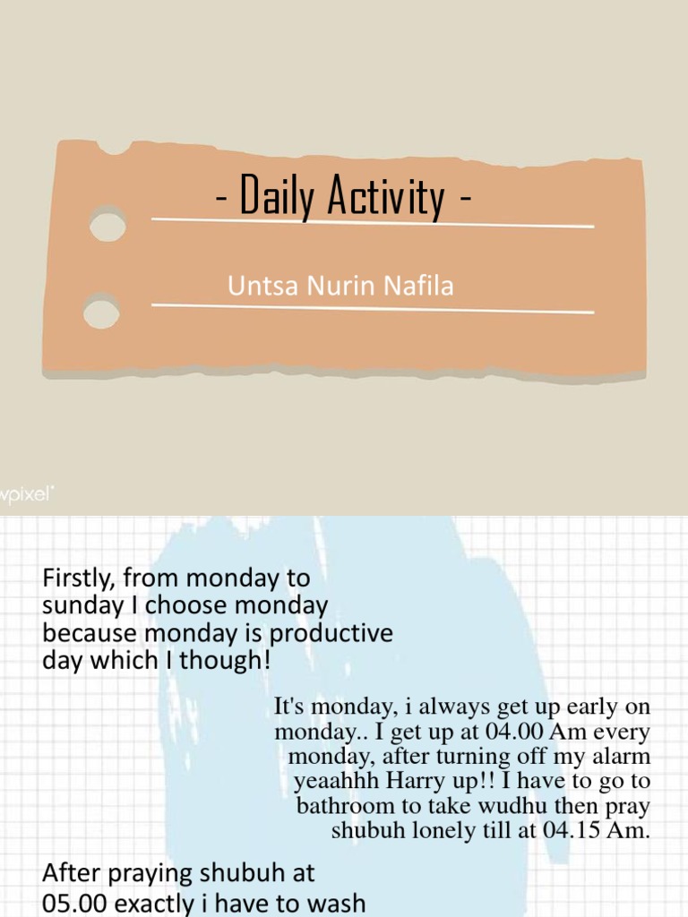 Daily Activity - : Untsa Nurin Nafila | PDF