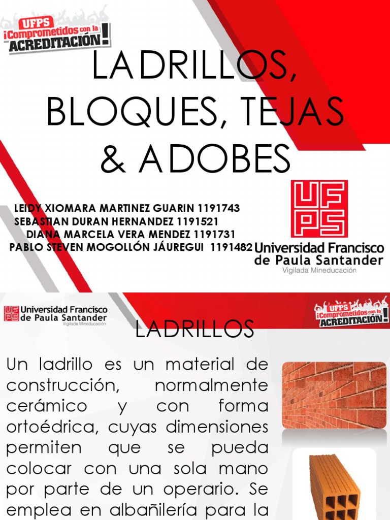 Ladrillos, Bloques, Adobes & Tejas BBBB | PDF | Ladrillo | Arcilla