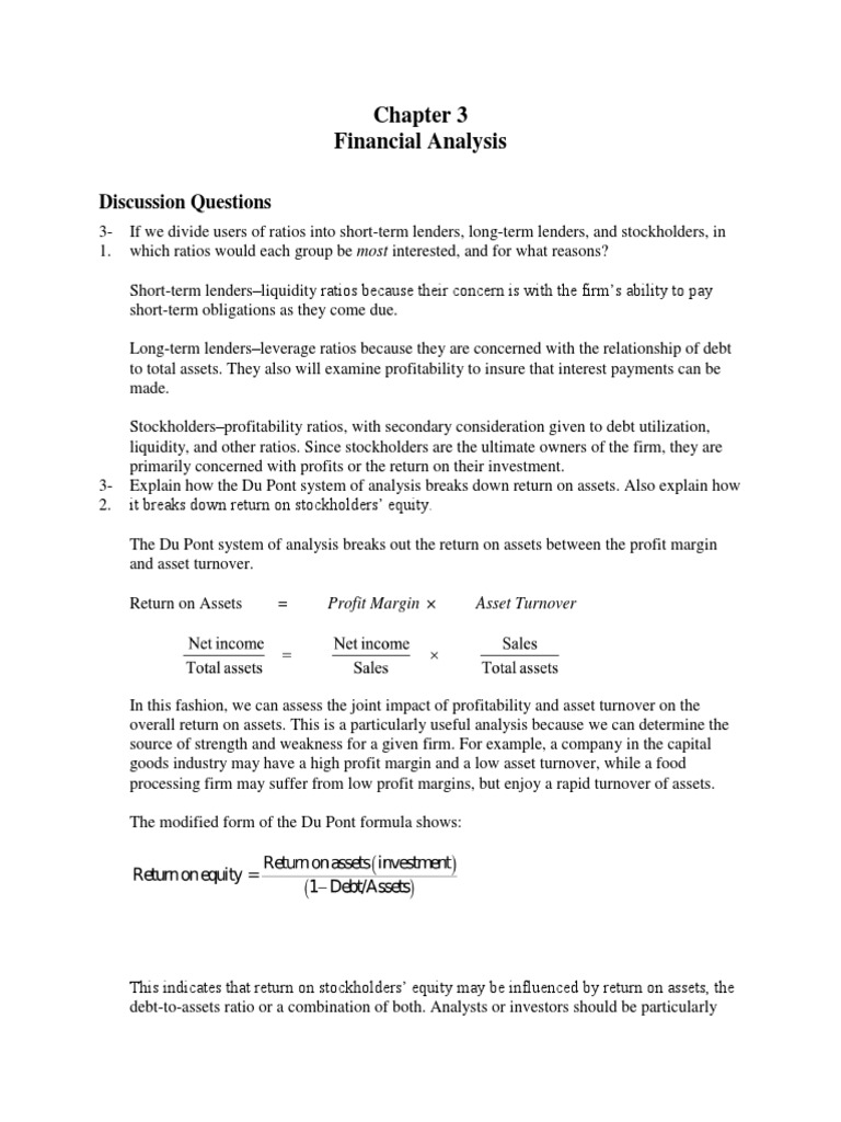 Chapter 3 Financial Analysis | PDF | Balance Sheet | Revenue