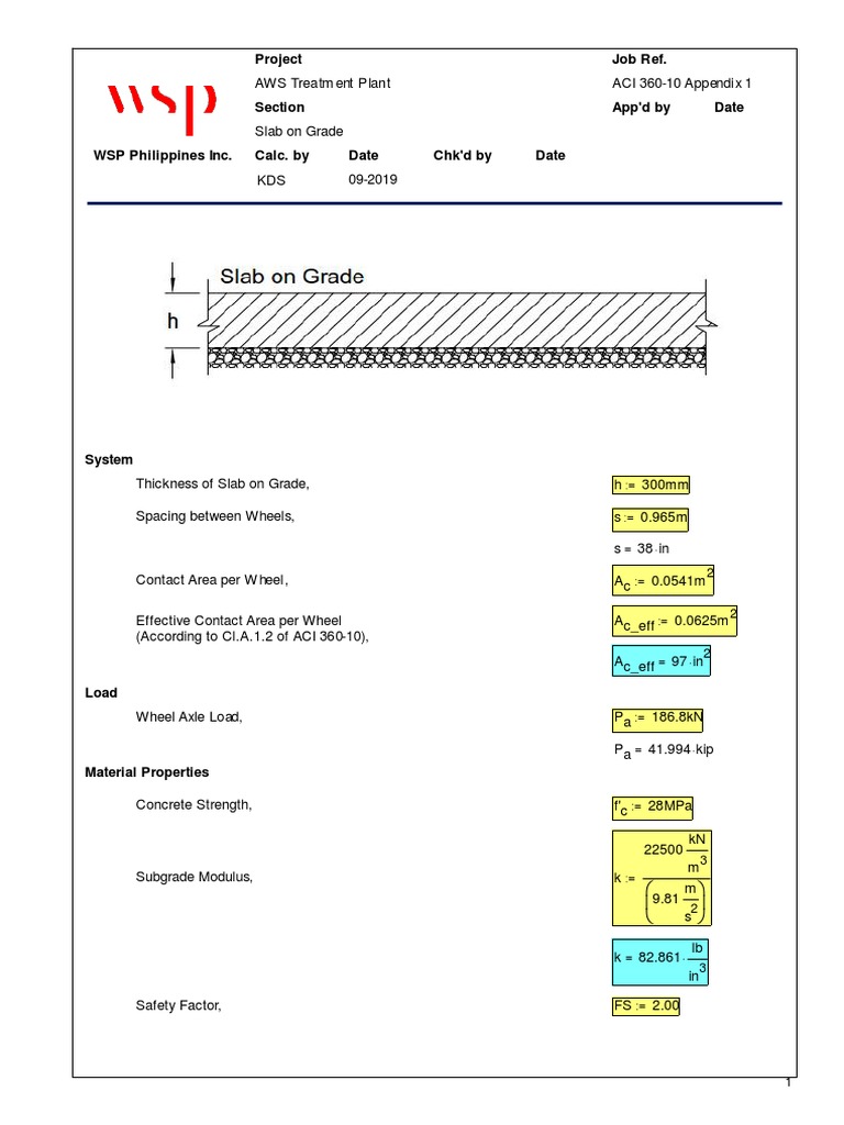 Mathcad - Slab On Grade | PDF | Structural Engineering | Solid Mechanics