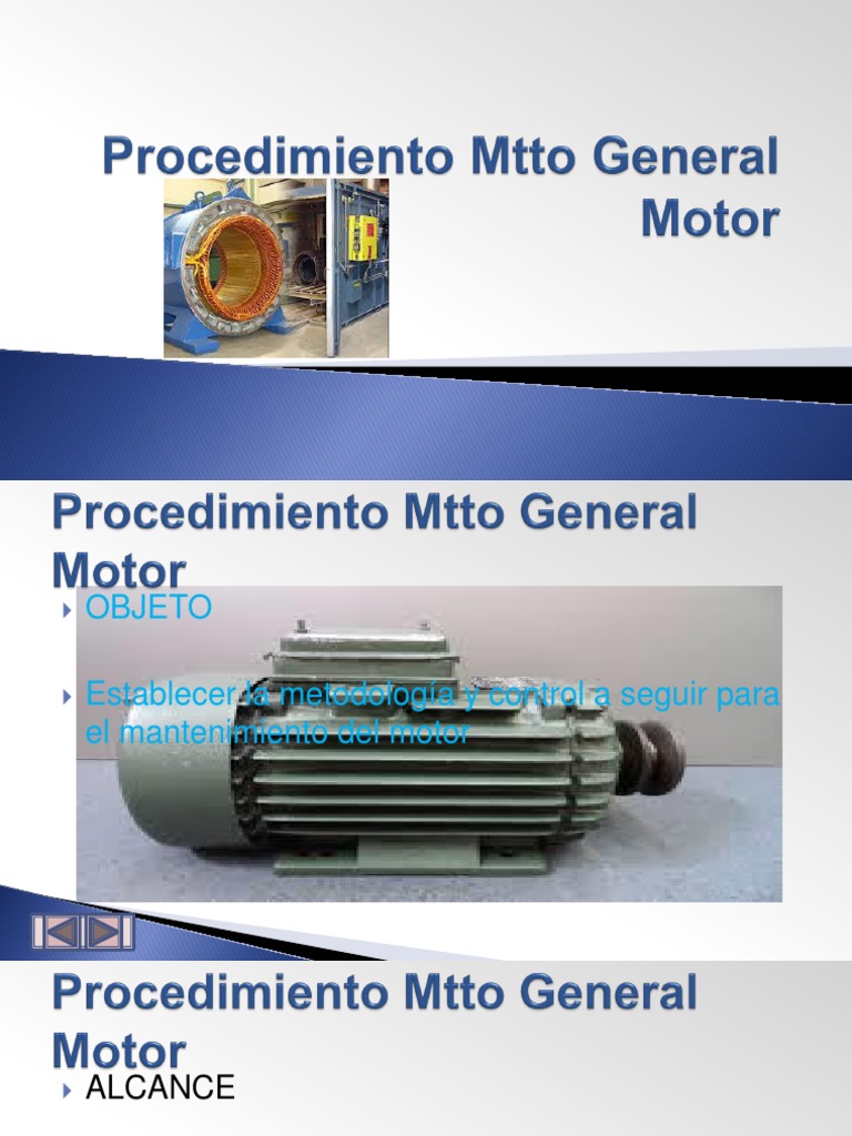 Procedimiento Mtto Motor | PDF | Inductor | Resistencia Eléctrica y ...