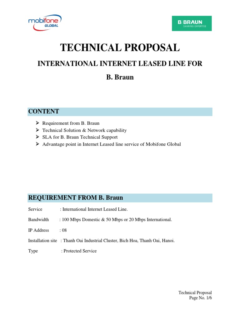 Technical Proposal: International Internet Leased Line For B. Braun ...
