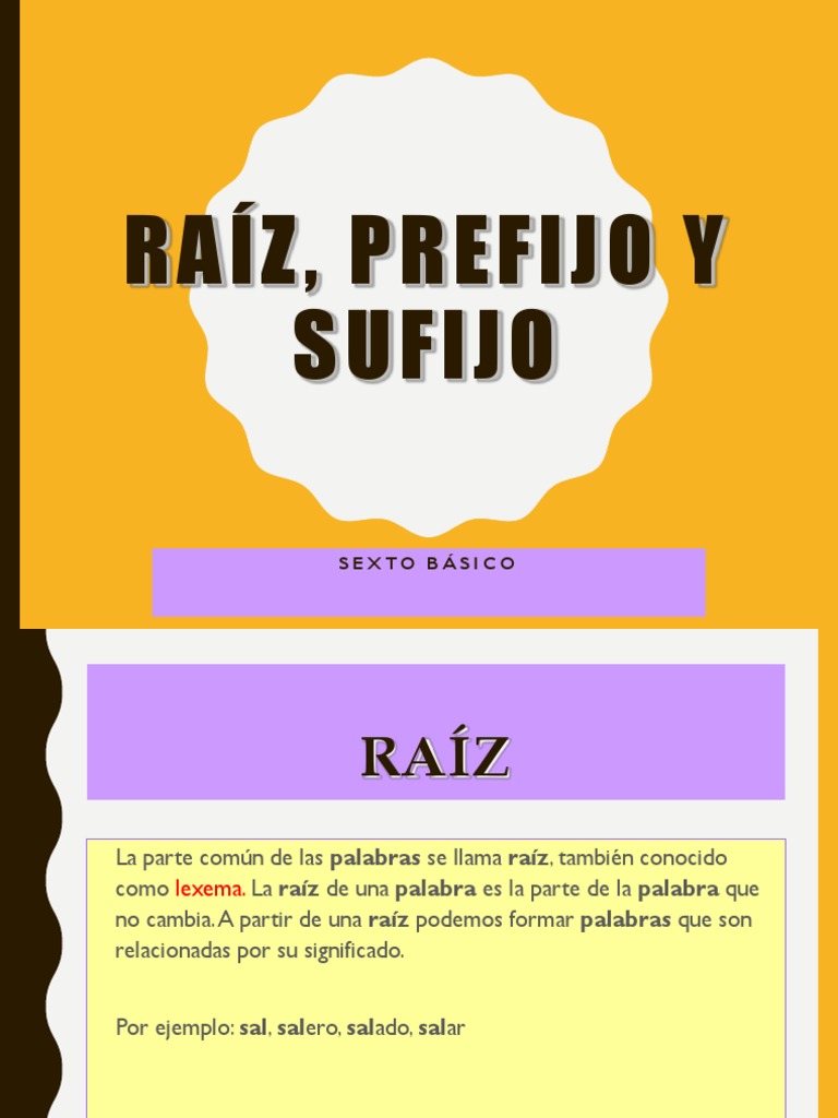 Raiz Prefijo y Sufijo | PDF | Semántica | Morfología