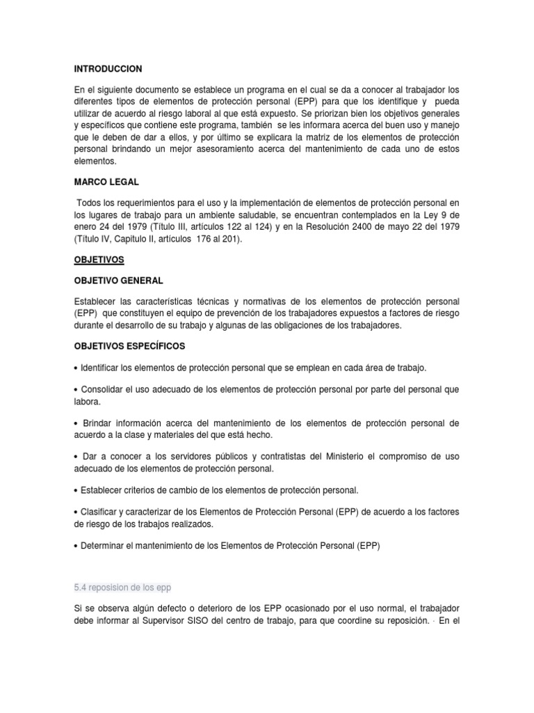 Introduccion Programa Epp | PDF | Naturaleza