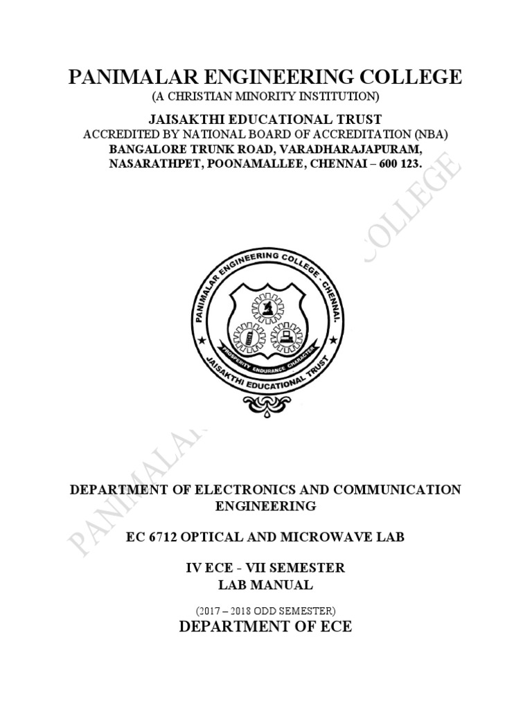 Panimalar Engineering College: Jaisakthi Educational Trust | PDF ...