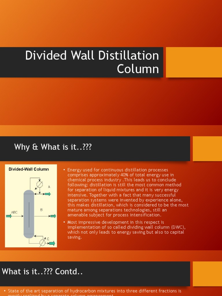 Divided Wall Distillation Column | PDF | Distillation | Chemical ...