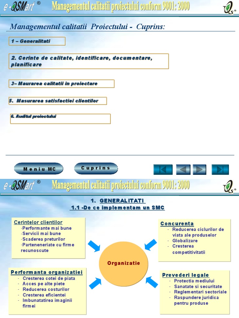 Managementul Calitatii Proiectului.. | PDF