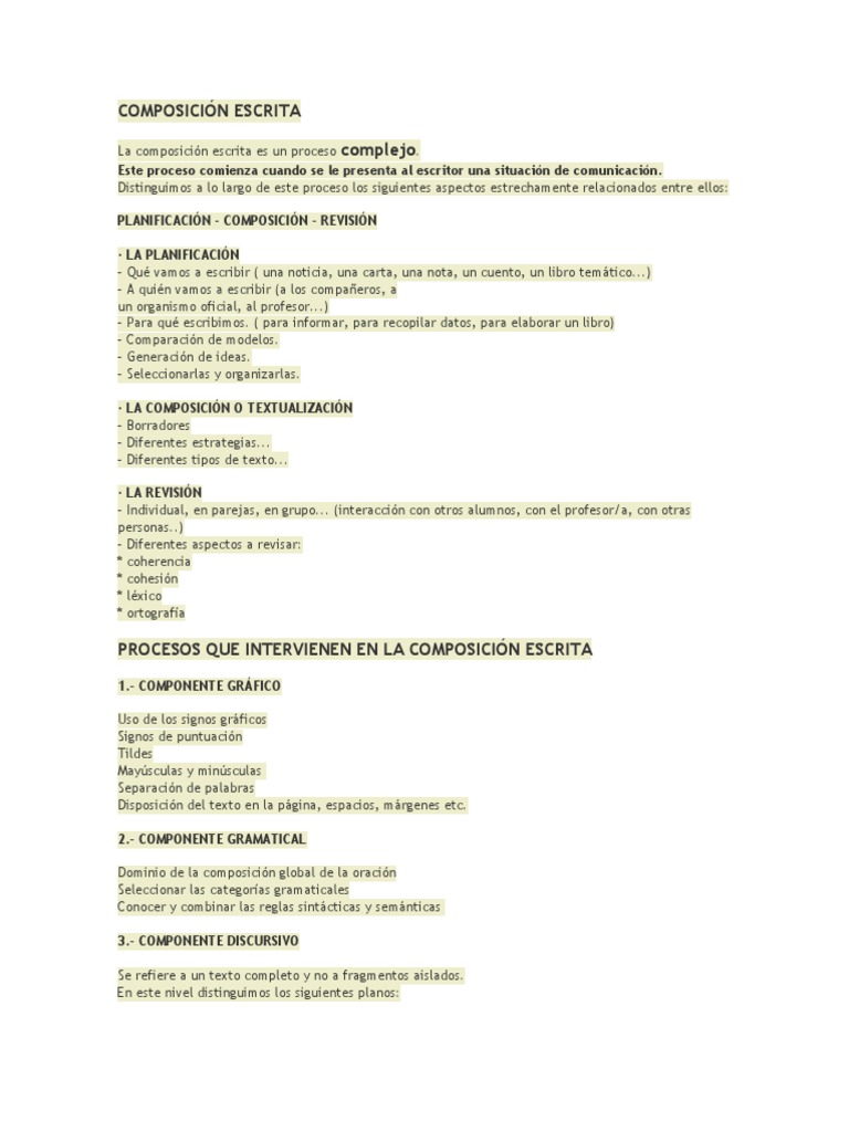 Guía de Composición Escrita en Primaria | PDF | Aprendizaje | Palabra