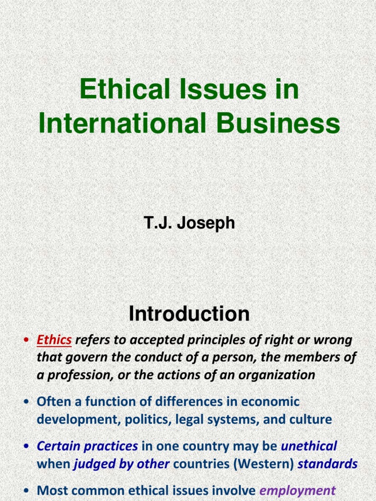 Ethical Issues in IB | PDF | Business Ethics | Corruption