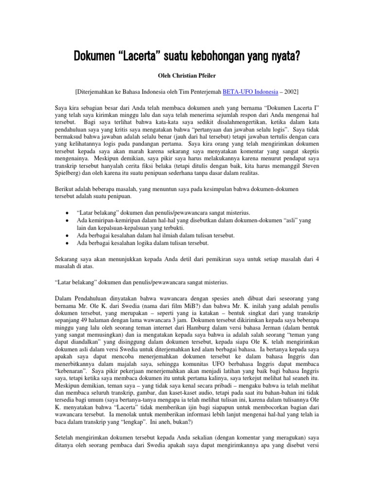 The Lacerta File I & II | PDF