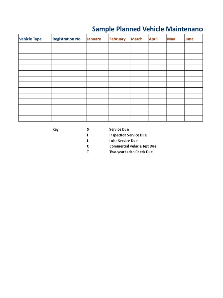 Sample Planned Maintenance Schedule | PDF
