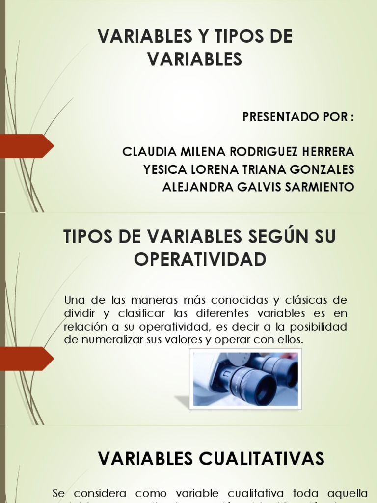 Variables y Tipos de Variables | PDF | Variable (informática) | Conjunto (Matemáticas)