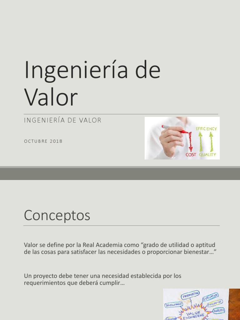 Análisis del método de Ingeniería de Valor para mejorar la eficiencia y ...