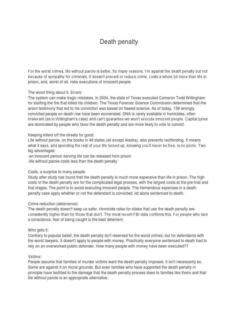 Death Penalty | PDF | Capital Punishment In The United States | Capital ...