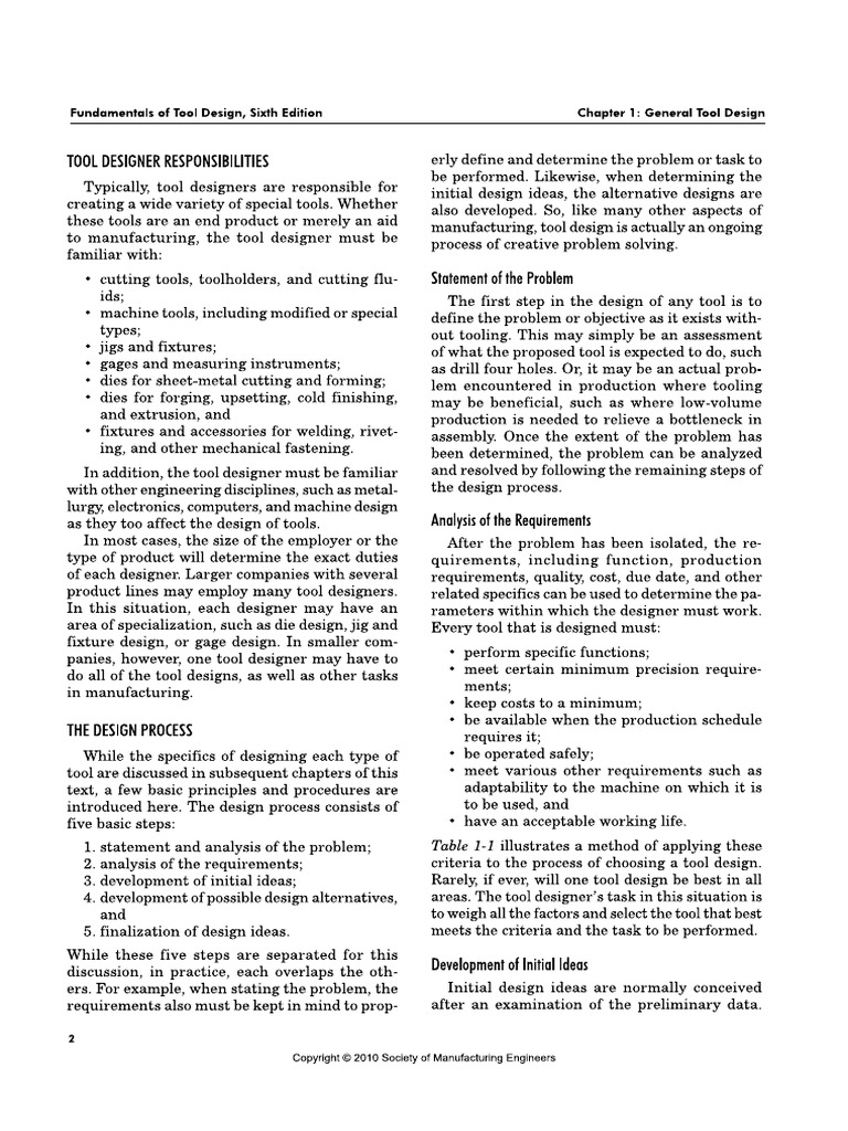 Fundamentals of Tool Design | PDF