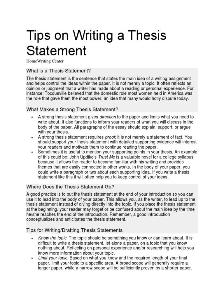 Crafting Effective Thesis Statements | PDF | Thesis | Essays